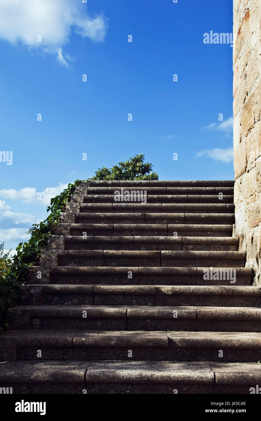 monument stone staircase stair ancient firmament sky step tier blue ...