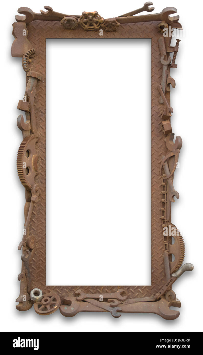 frame framework border isolated industry industrial steel metal rusted ...