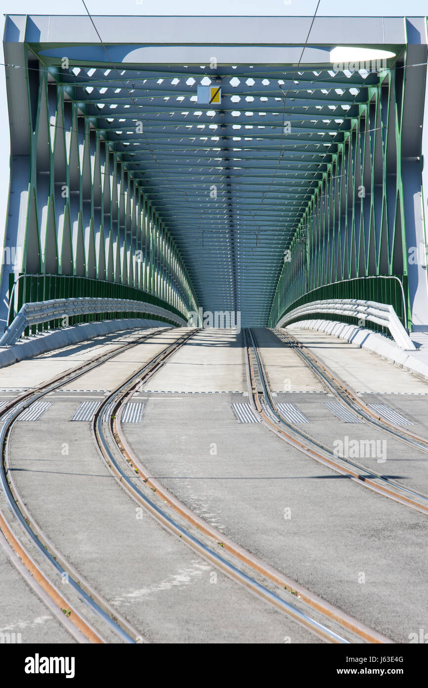 A tramway on a bridge in Bratislava Stock Photo - Alamy