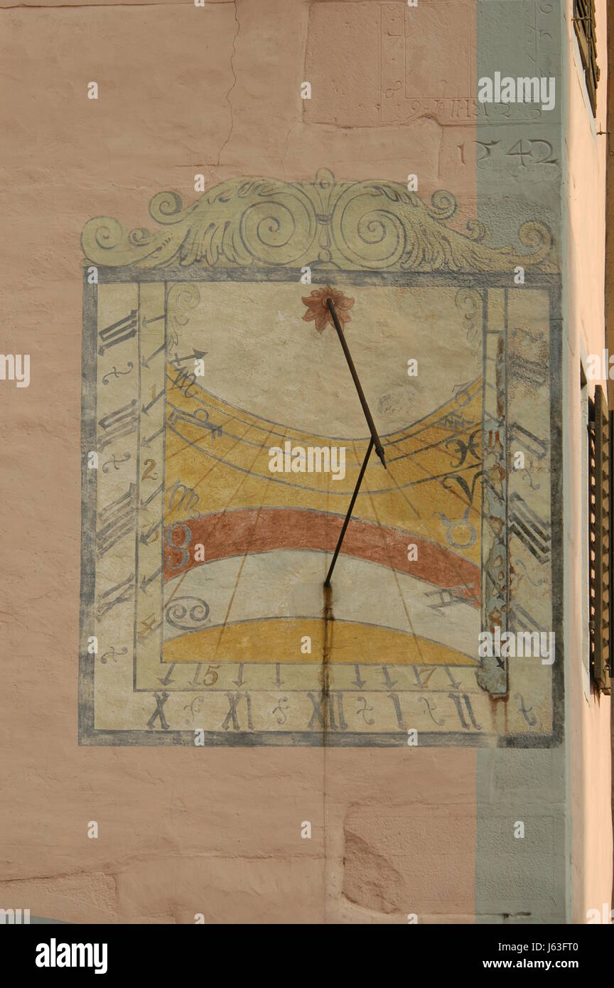 church stone rhine time lake constance sun dial clock pictogram symbol ...