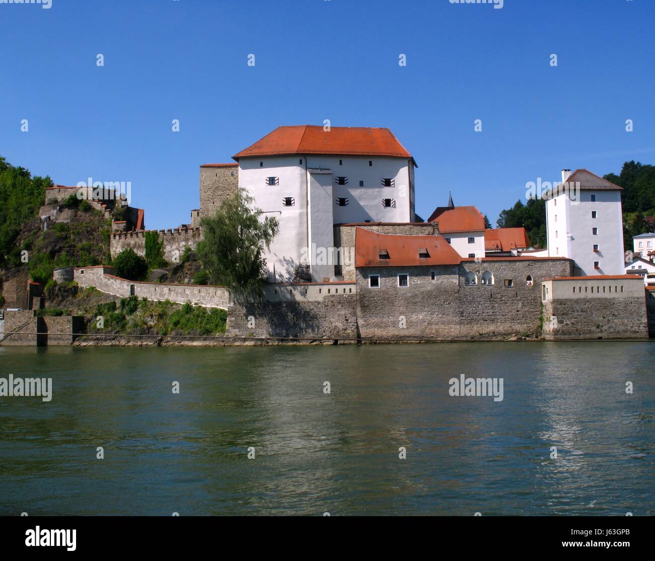 danube fortress city wall building river water buildings city town old ...