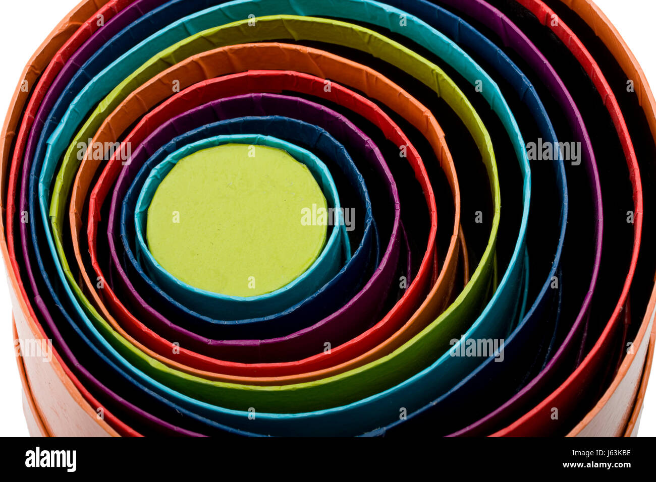 round colorful boxes on a white background Stock Photo - Alamy