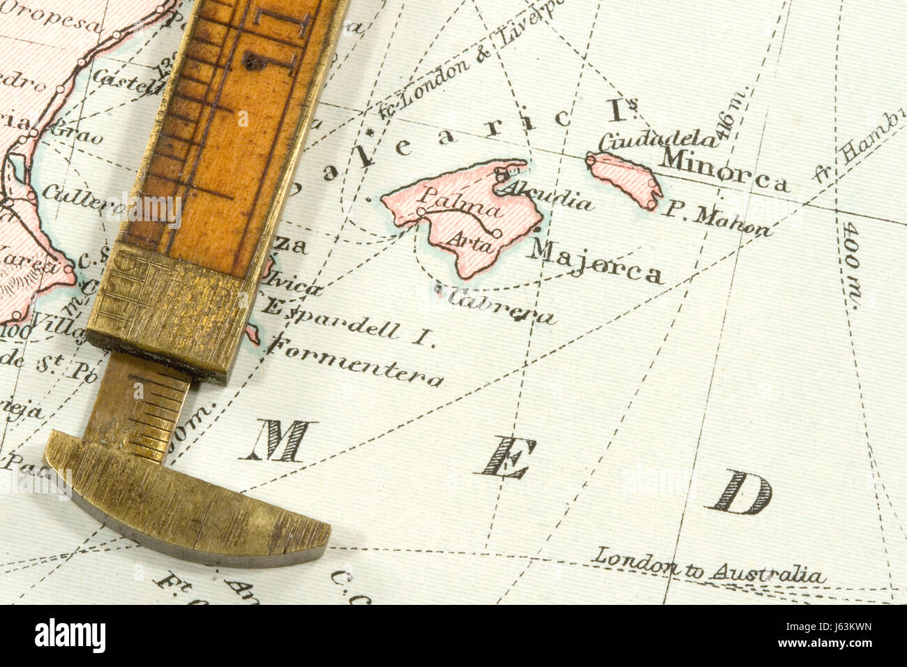travel chart ruler vintage scale old cartography map atlas map of the ...