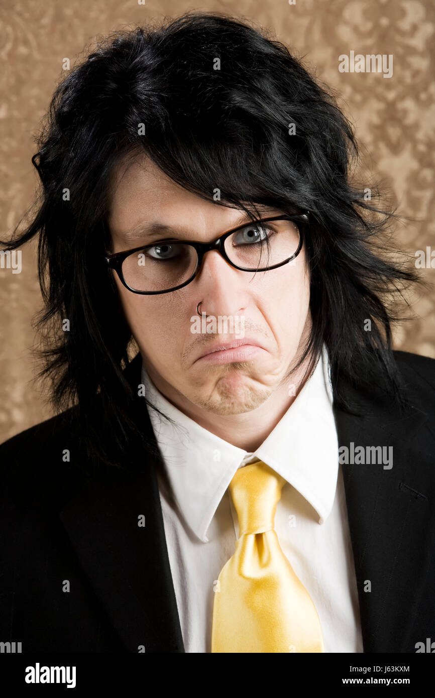 business man businessman snarl upset unhappy clench hair male masculine ...