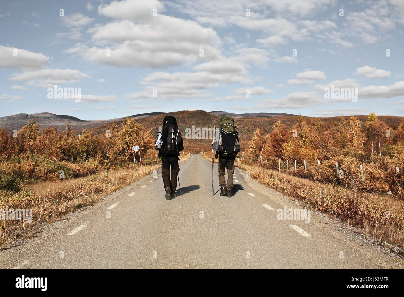 sweden outdoor adventure backpack lapland street road men man hike go ...