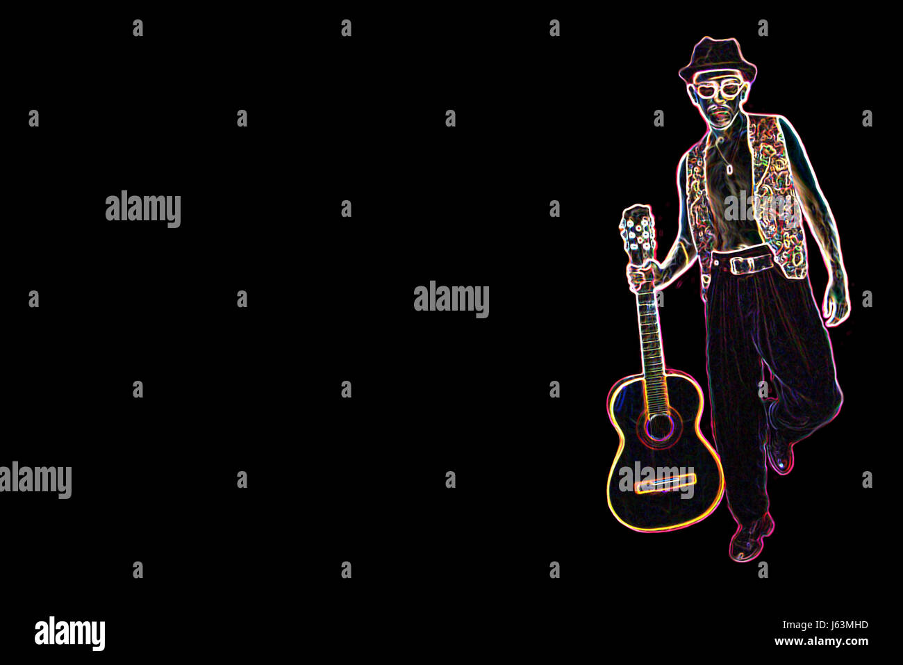 music art musical instrument neon musician guitar colour colors colours ...