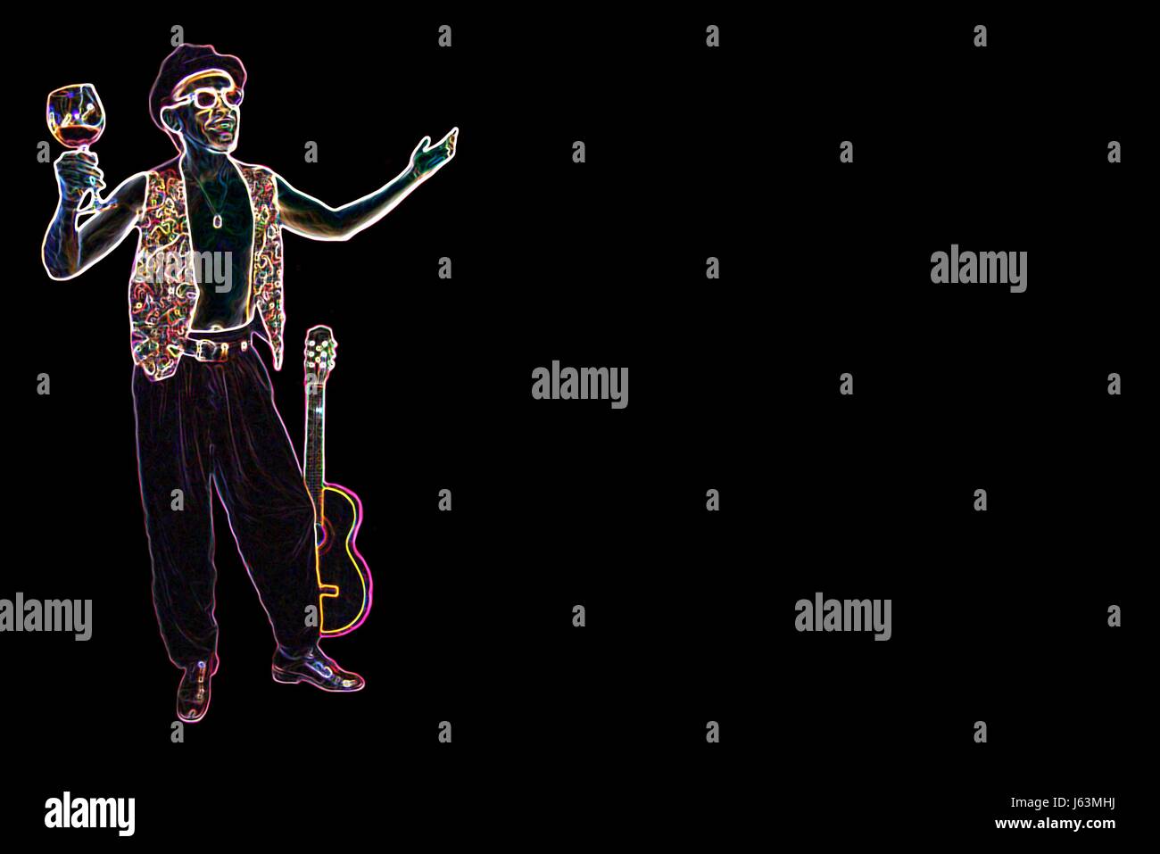 music art musical instrument neon musician guitar colour colors colours ...