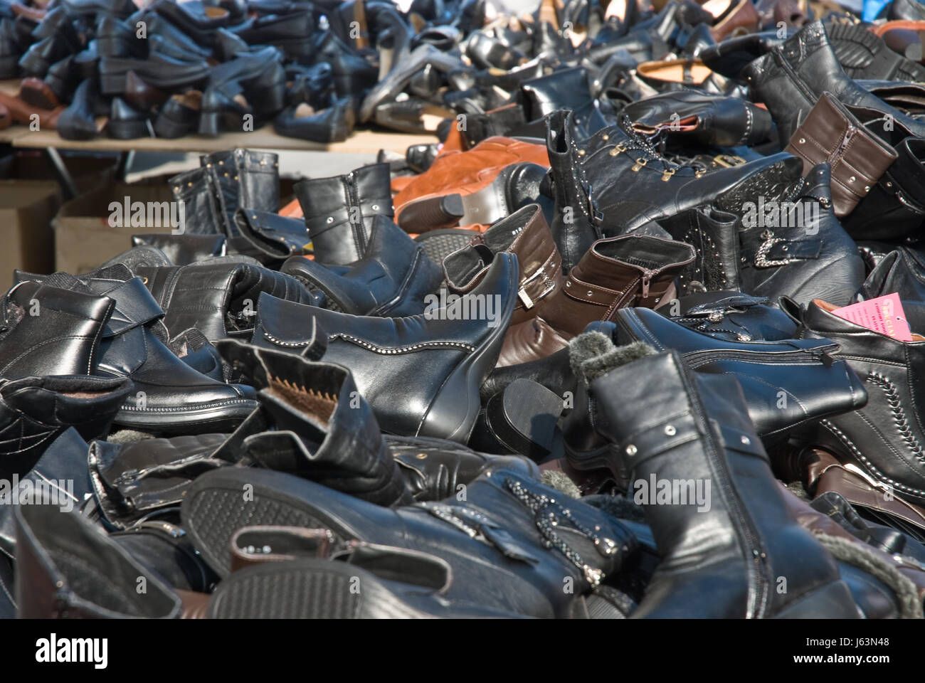 shoes rummage junk goods weekly market marketplace flea market many ...