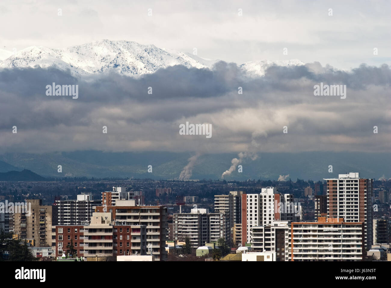 city town capital chile skyline buildings city town mountains clouds ...