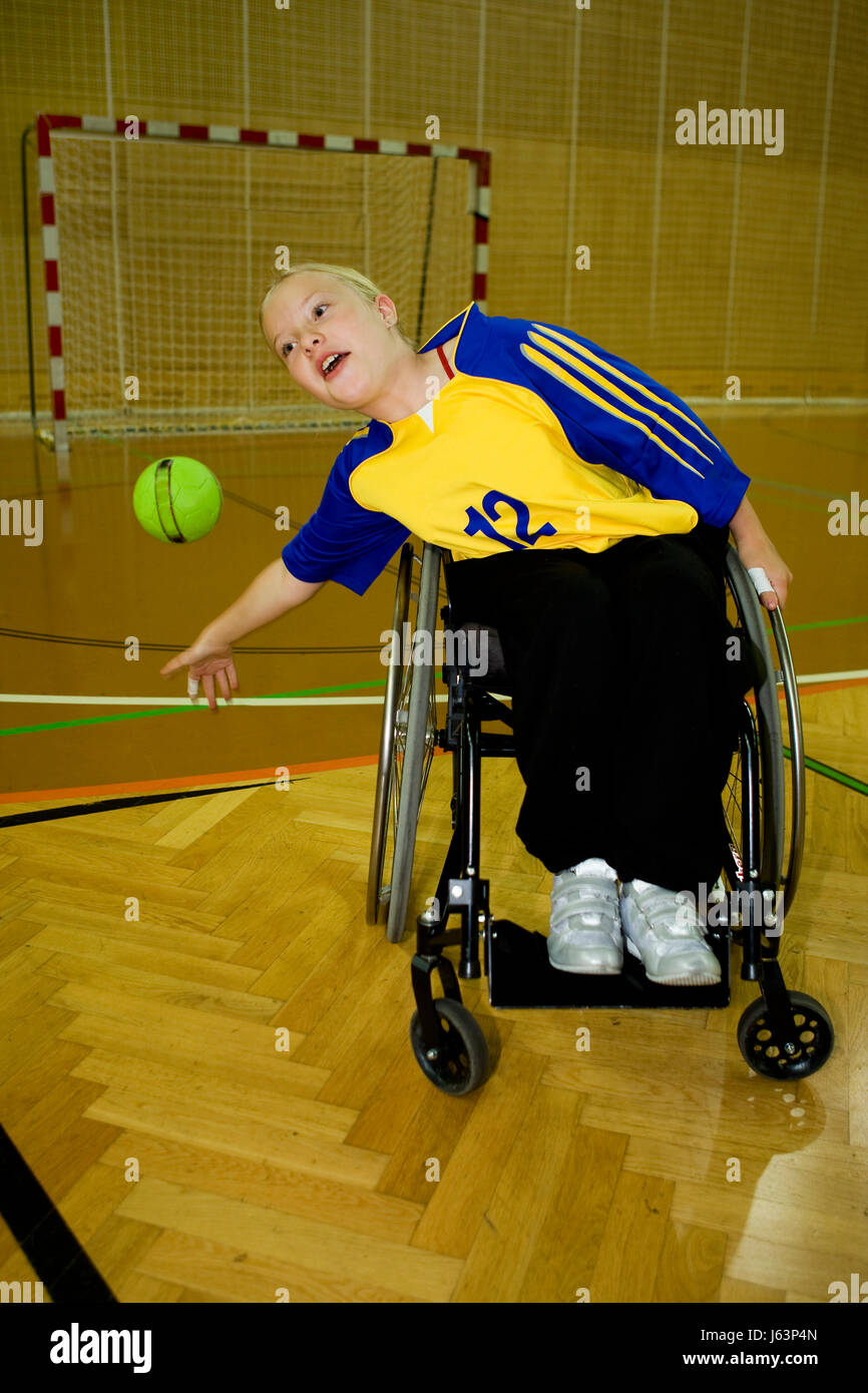 disabled sports in wheelchair,handball Stock Photo - Alamy