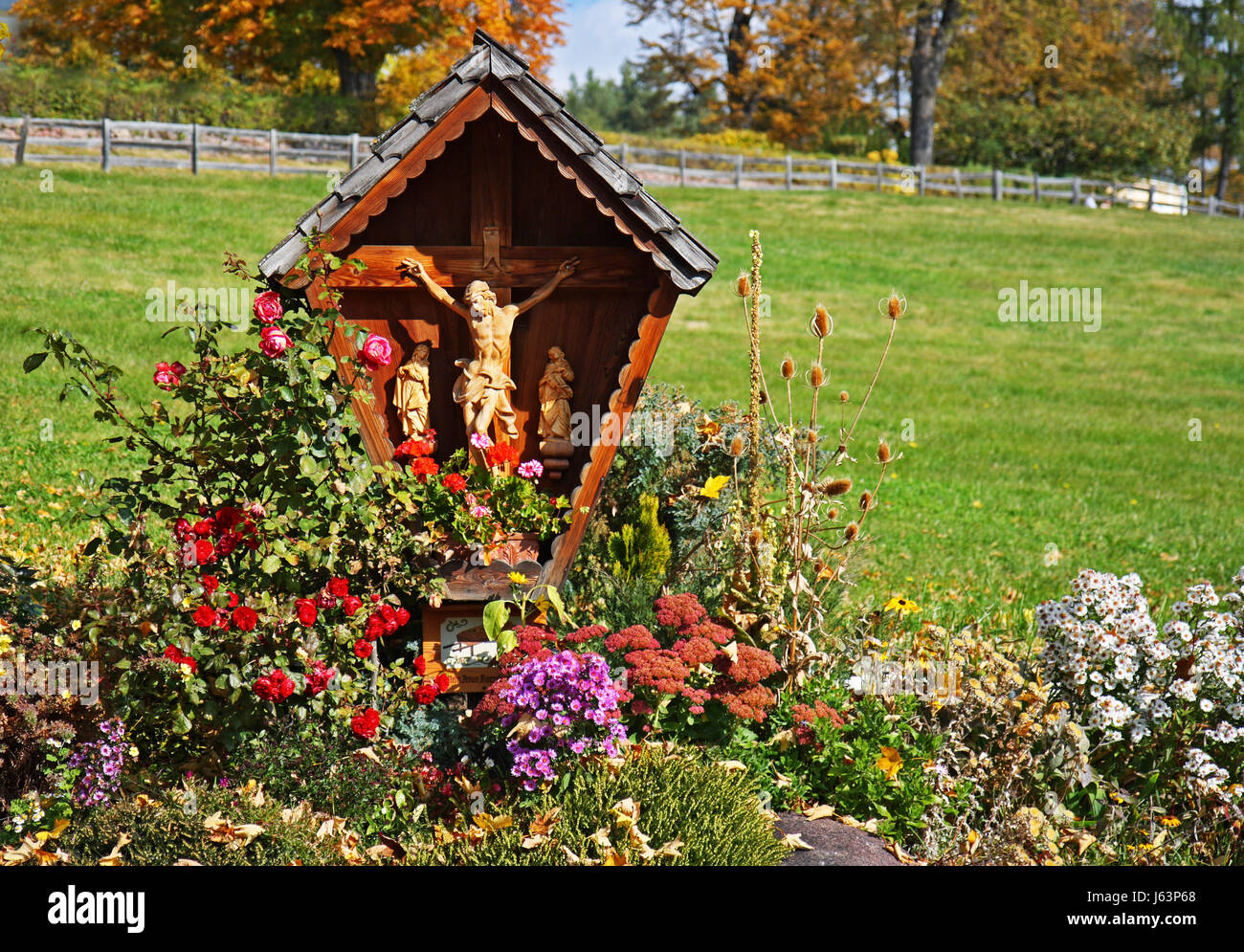 tree trees cross flower flowers plant decorated dolomites field alps ...