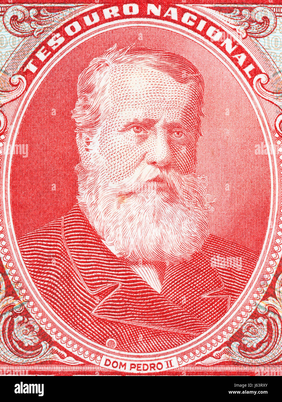 Pedro II of Brazil portrait from old Brazilian money Stock Photo - Alamy