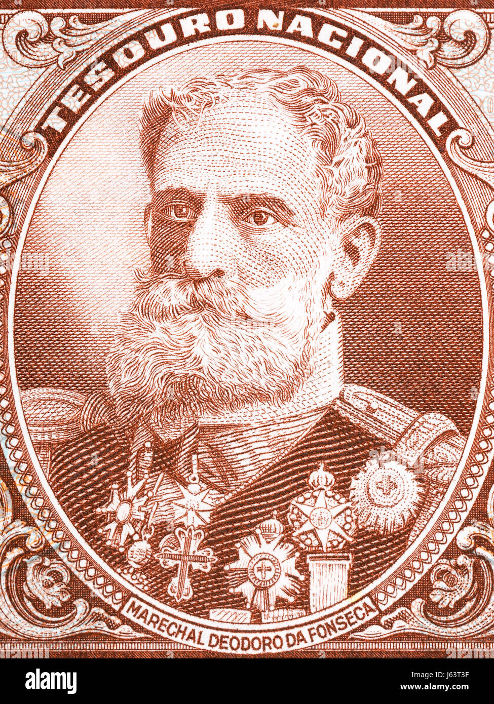 Manuel Deodoro da Fonseca portrait from old Brazilian money Stock Photo ...