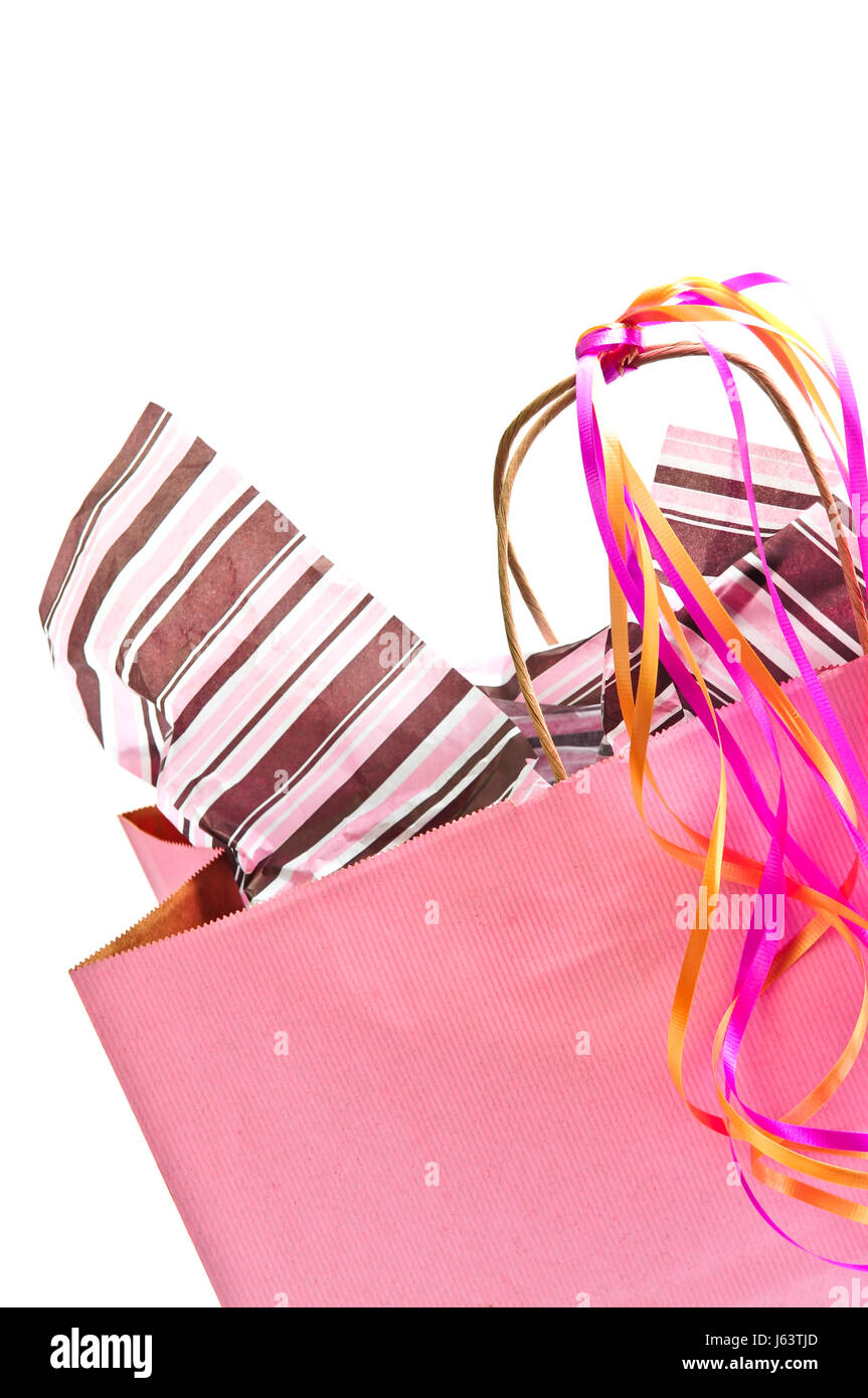 present isolated shopping gift bag tissue imagining object objects ...