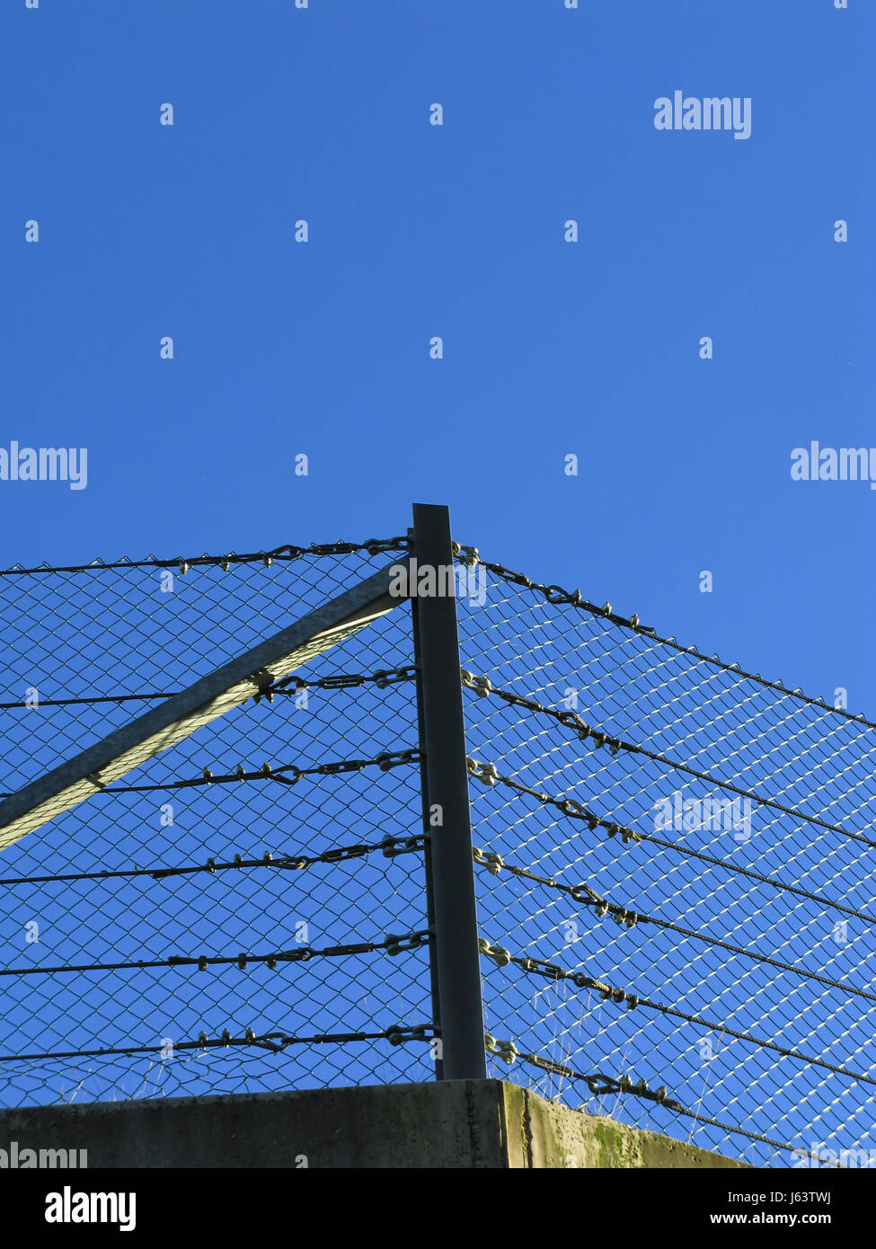 danger counter-light pillar steel fence tyrol netting crash blue shine ...