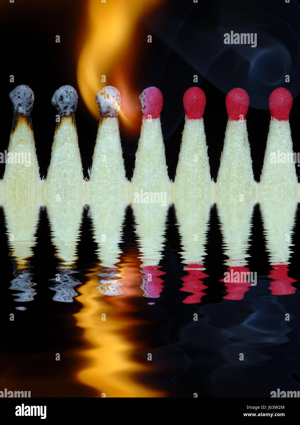 fire conflagration flame match kindle chain reaction water fire ...