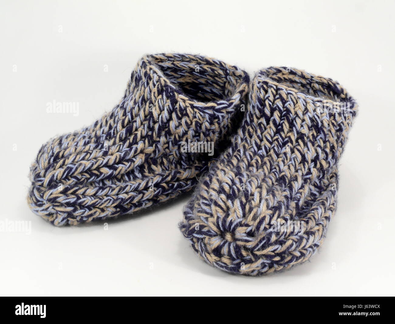handicraft stocking slippers yarn slipper warm blue winter handicraft ...