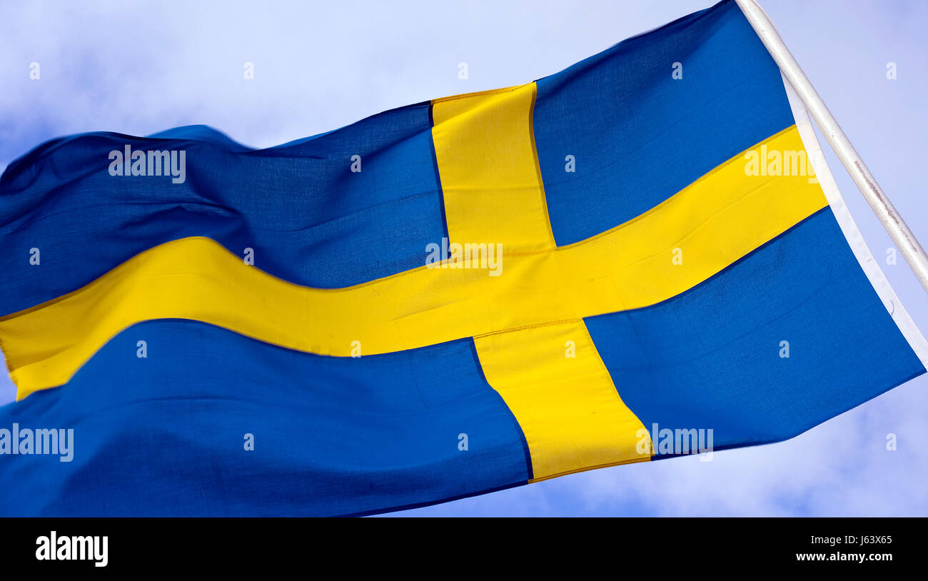 Swedish flag blue yellow cross hi-res stock photography and images - Alamy