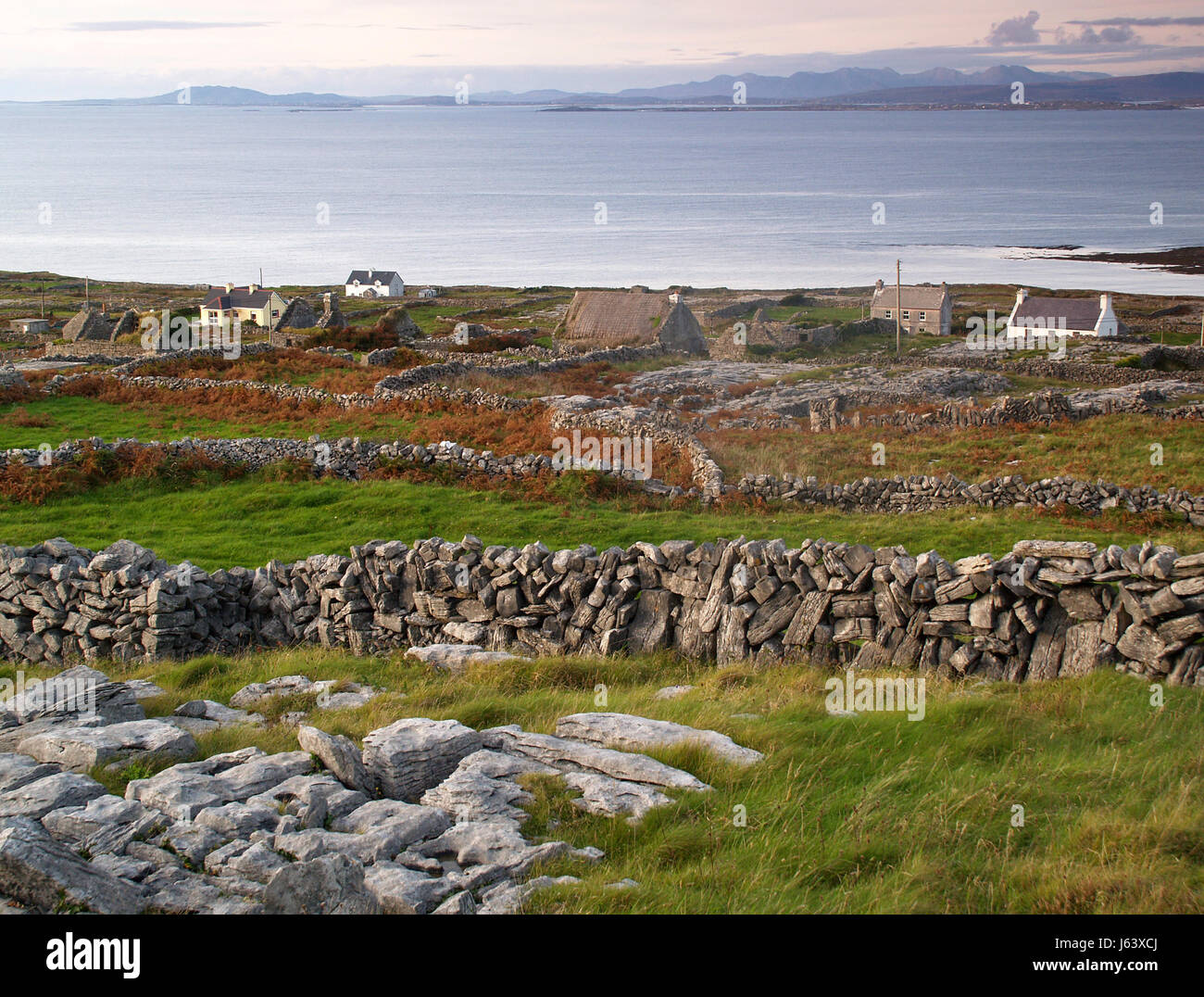 ireland island landscape scenery countryside nature meadow isle stone ...