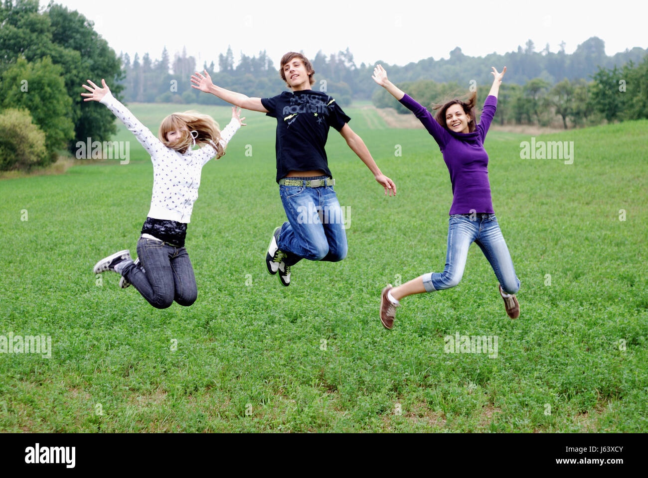 spring bouncing bounces hop skipping frisks jumping jump teenager young ...