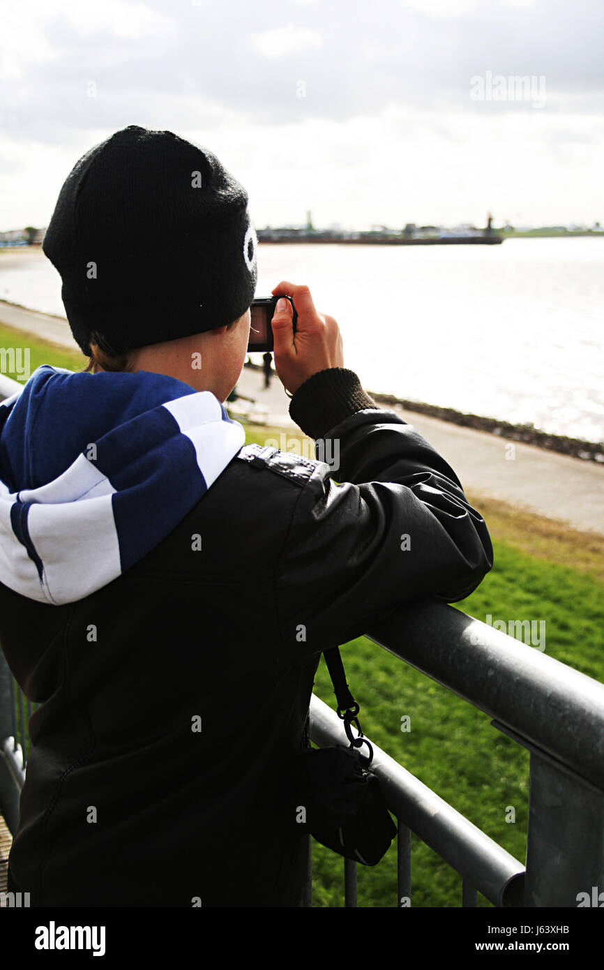 photograph dike photos boy lad male youngster salt water sea ocean ...