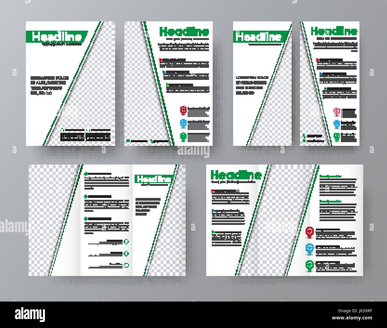 flyer A4 template, a folding brochure and a narrow banner for ...
