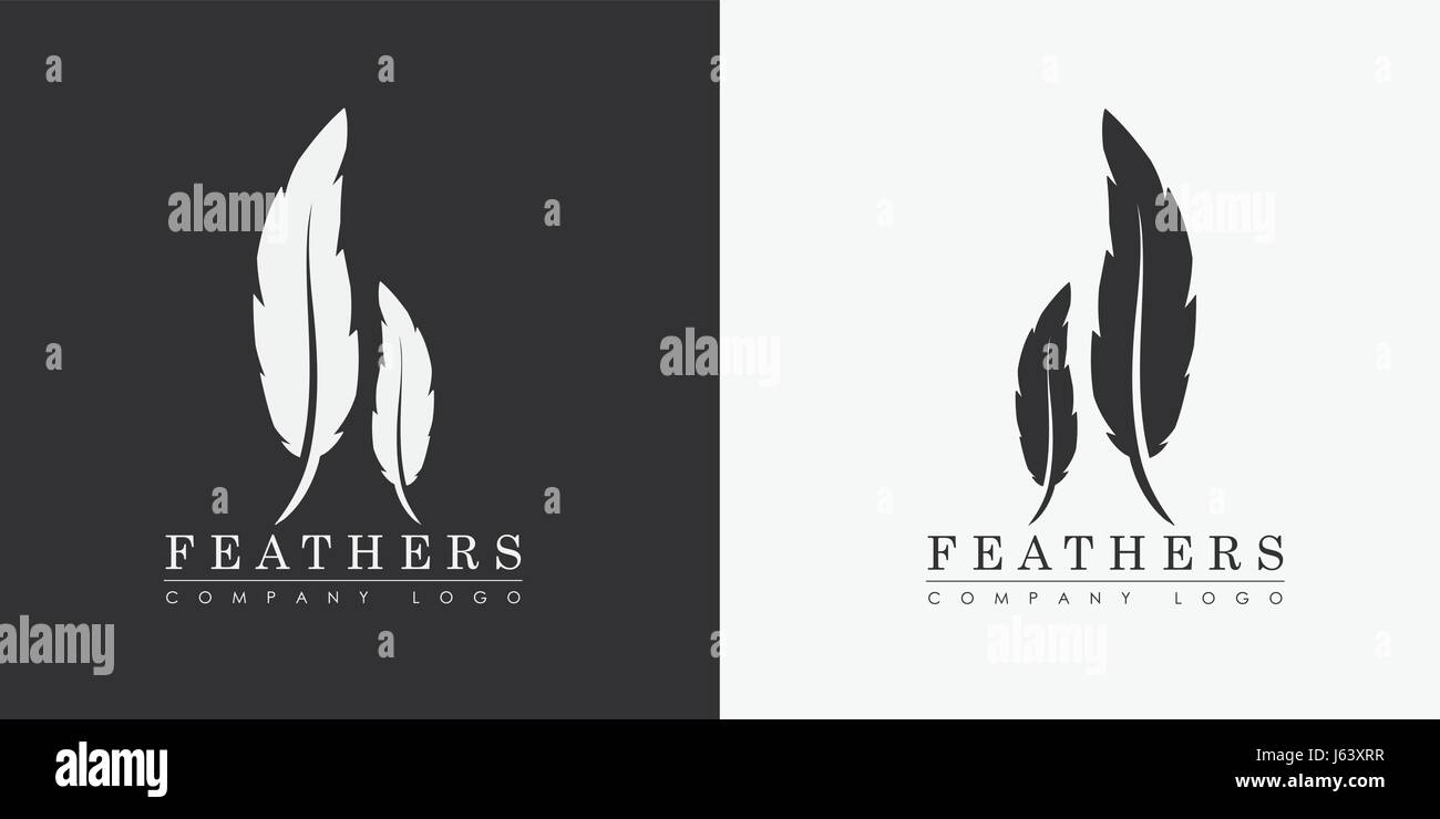 Feather writing logo template hi-res stock photography and images - Alamy