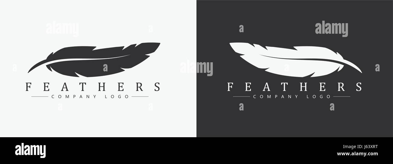 Feather writing logo template hi-res stock photography and images - Alamy