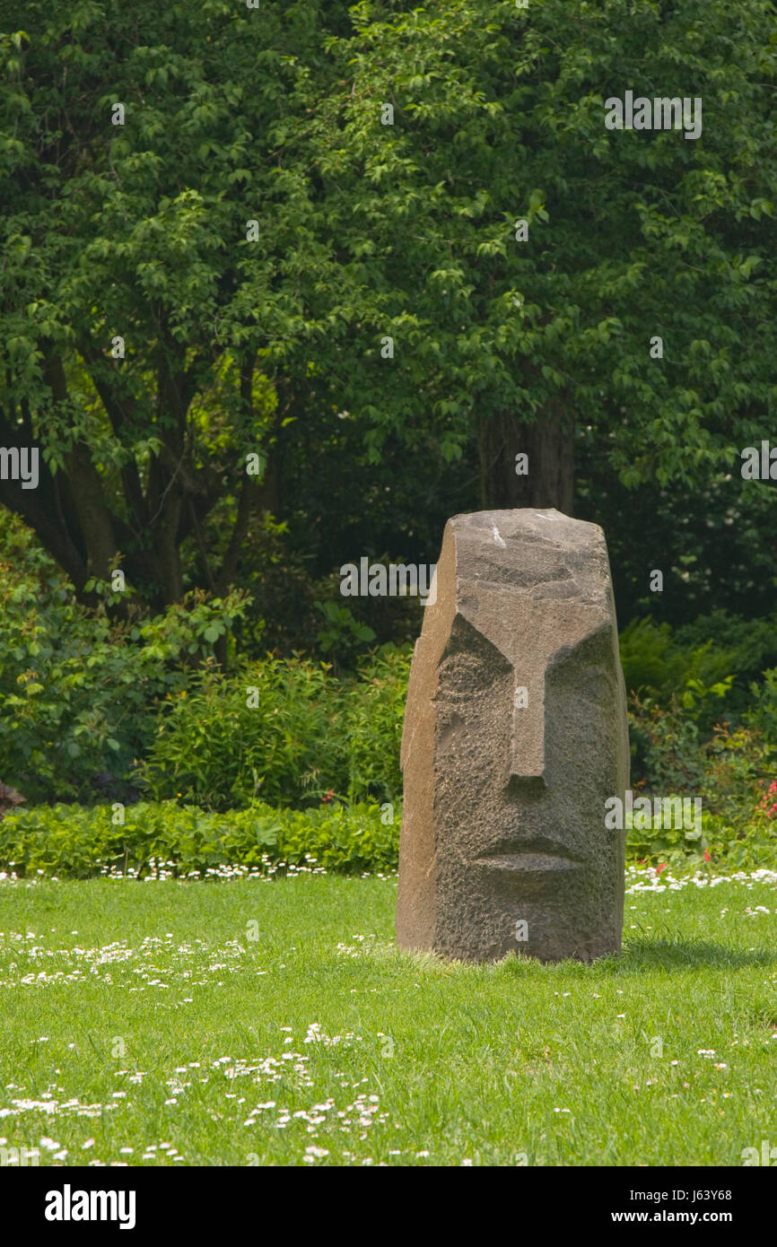 art stone face sculpture head monument art culture work of art park ...