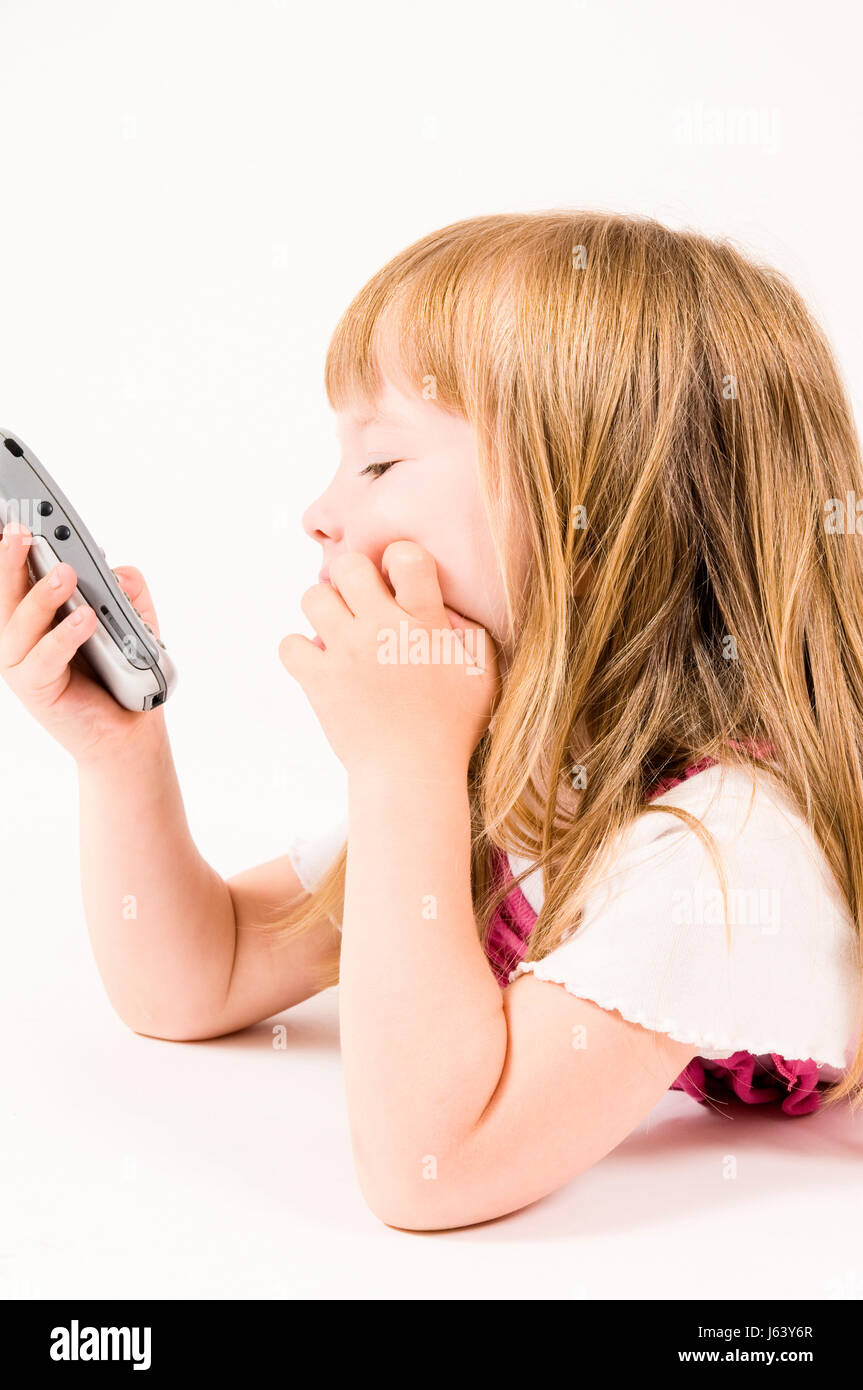 telephone phone person one child girl girls humans human beings people ...