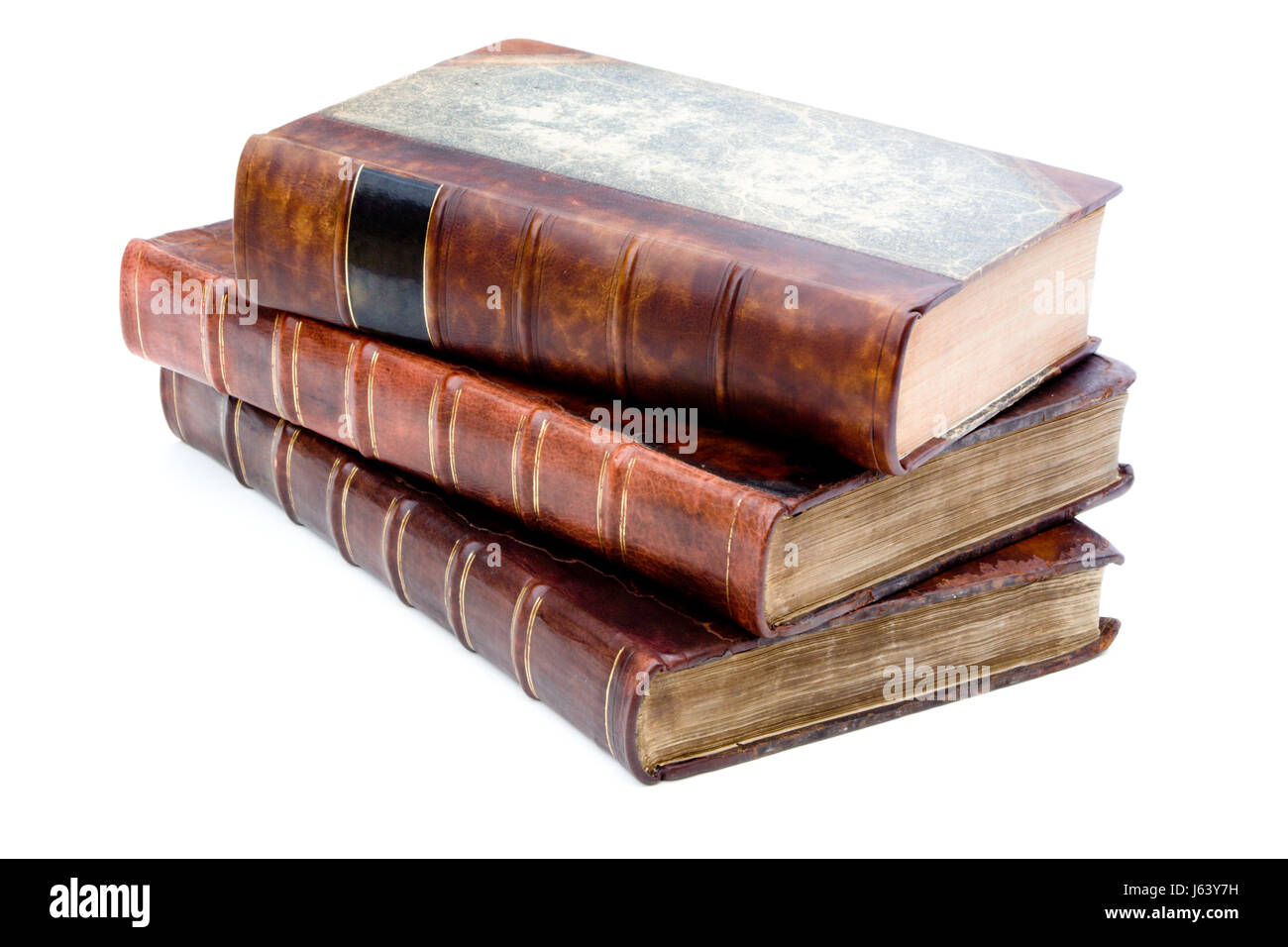 old book isolated antique leather library collection old heap pile book ...