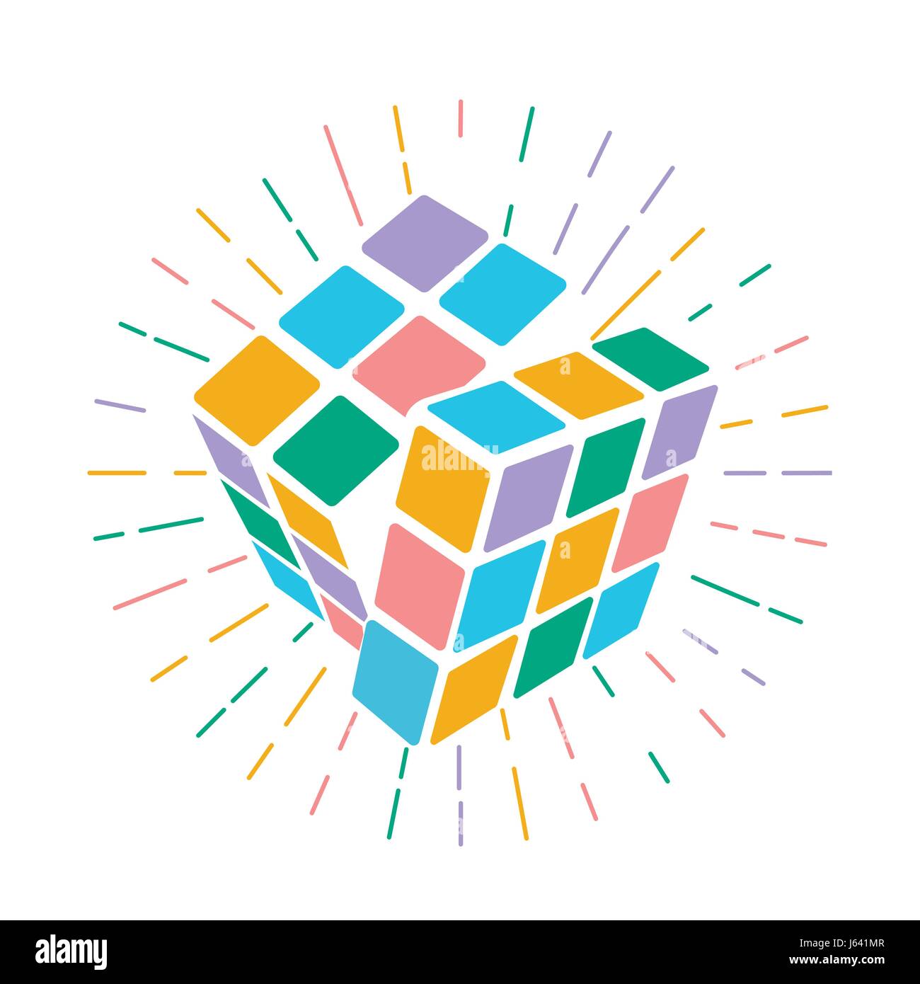 Cube icon, like a concept, an educational game logo. Icon in the linear ...