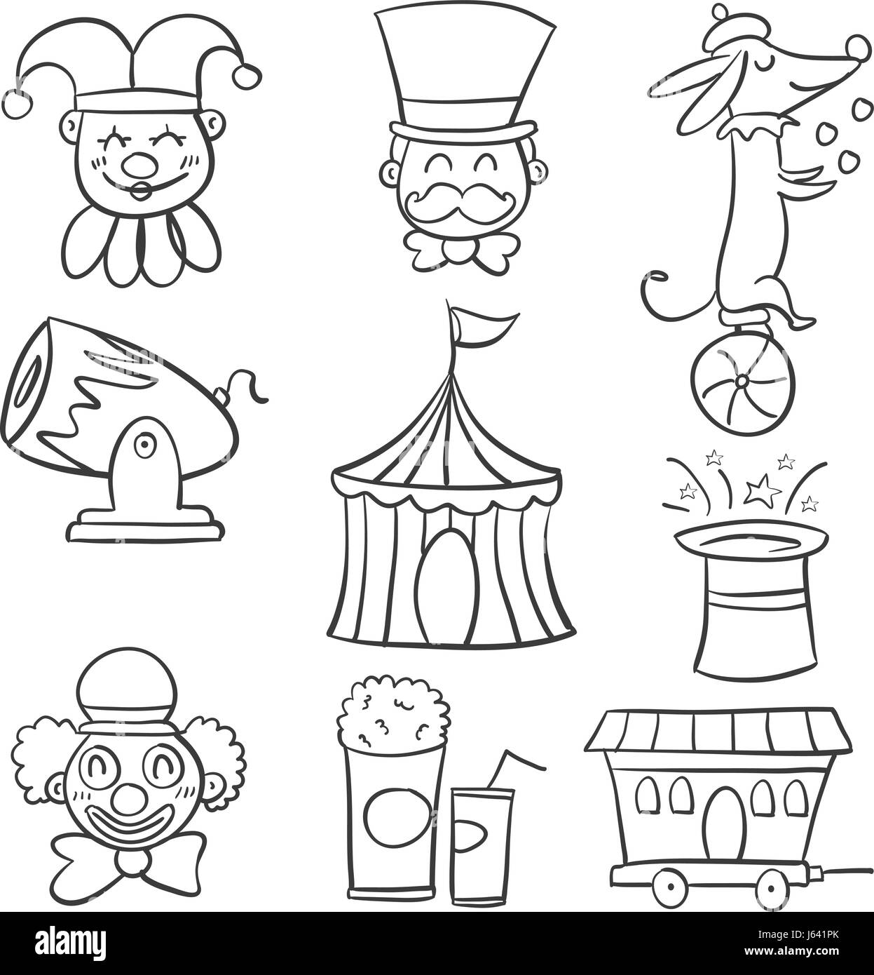 Doodle element object circus carnival Stock Vector Image & Art - Alamy