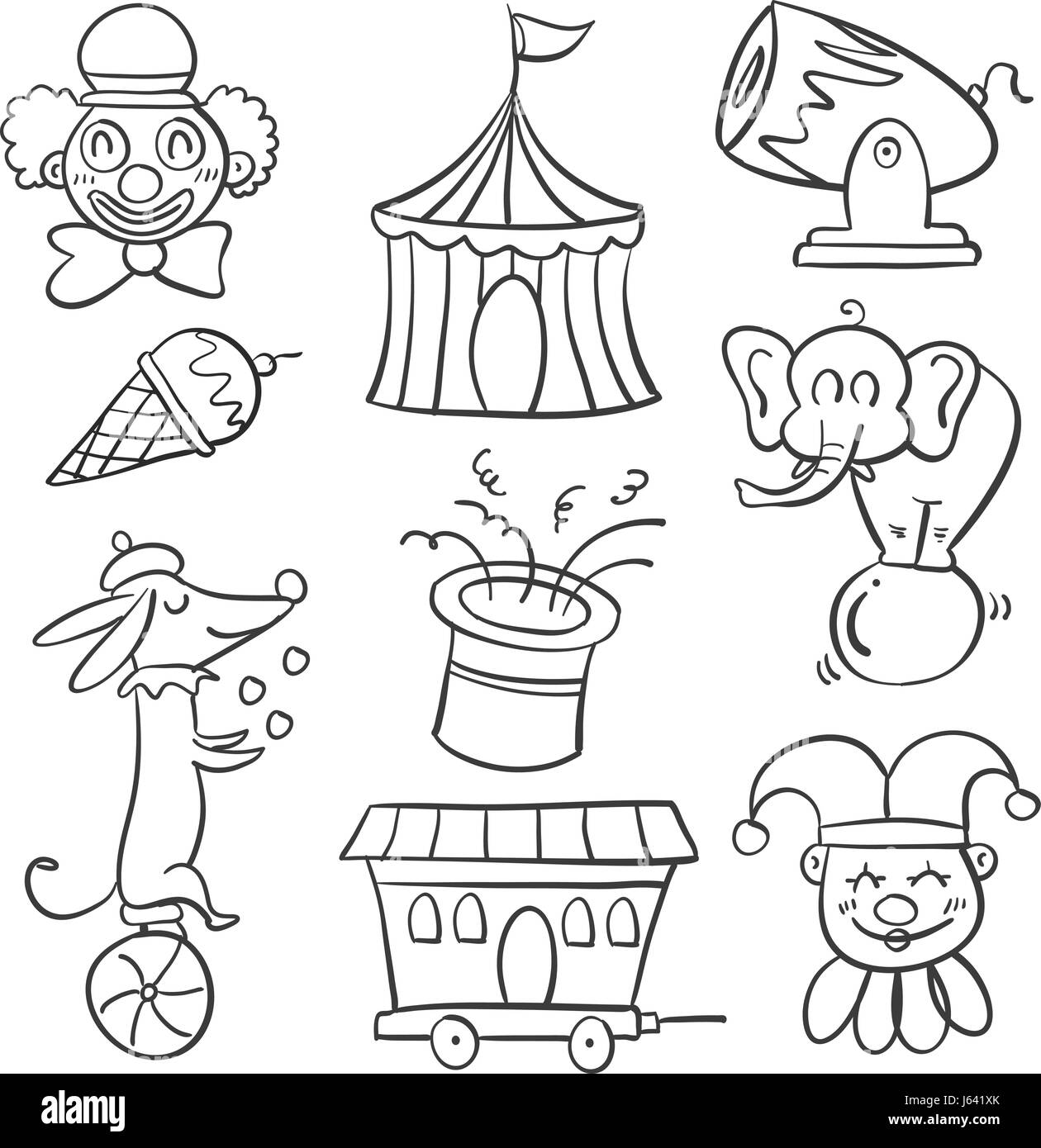 Doodle of circus with animal Stock Vector Image & Art - Alamy