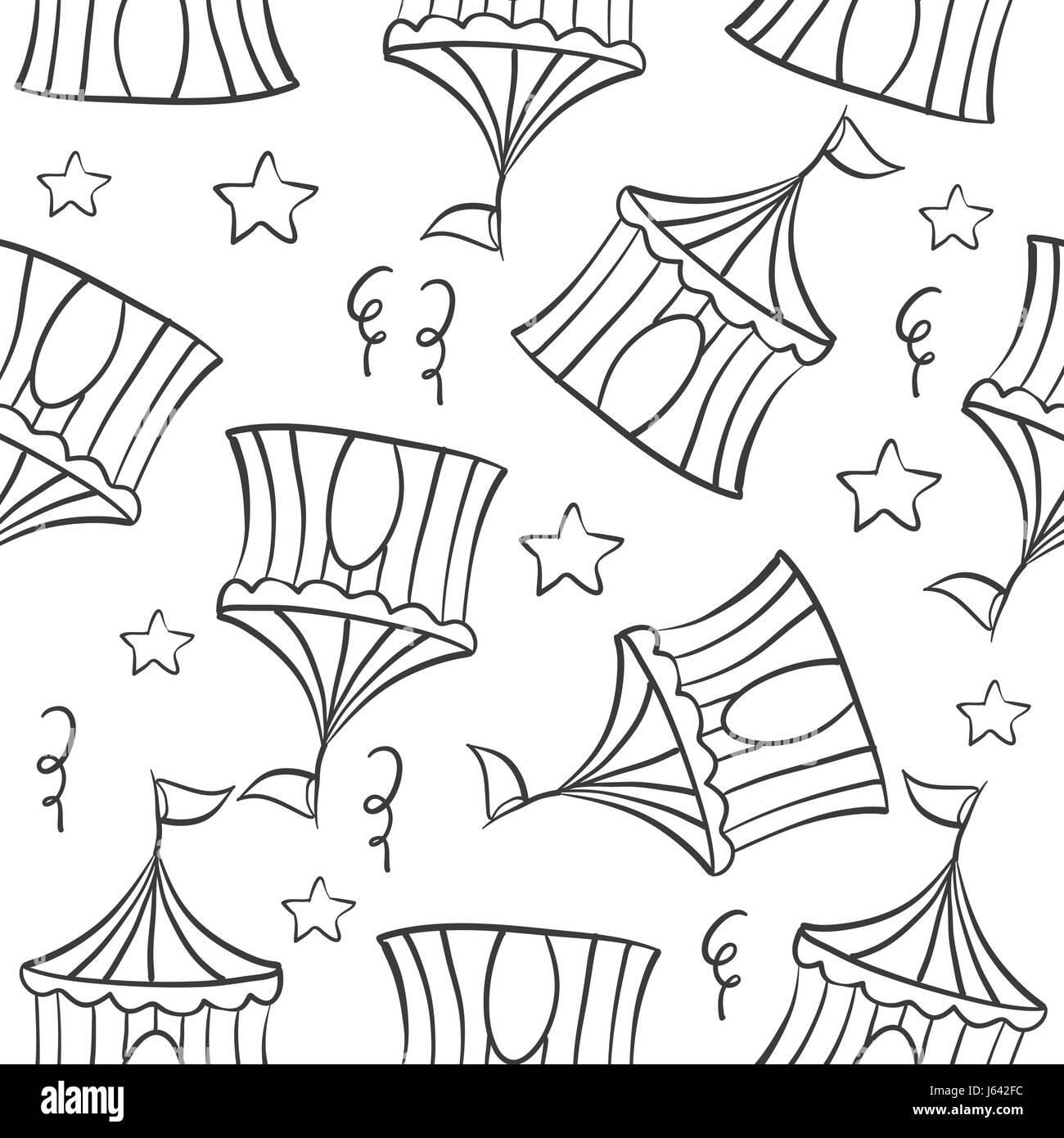 Doodle clown circus hand draw hi-res stock photography and images - Alamy