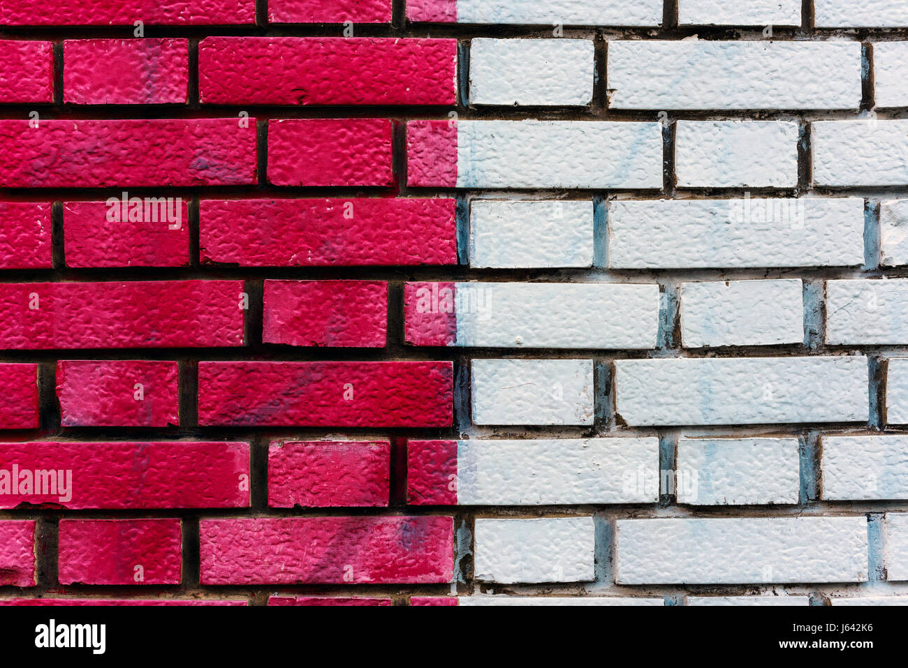 Red and white painted brick wall surface as urban background Stock ...