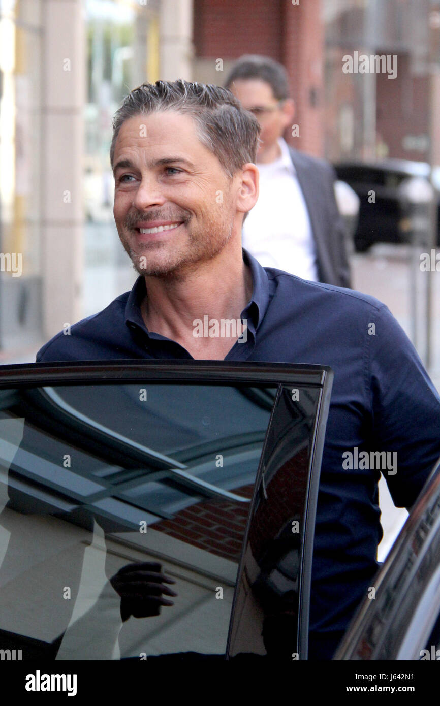 Rob Lowe getting into a waiting car in Beverly Hills, California ...