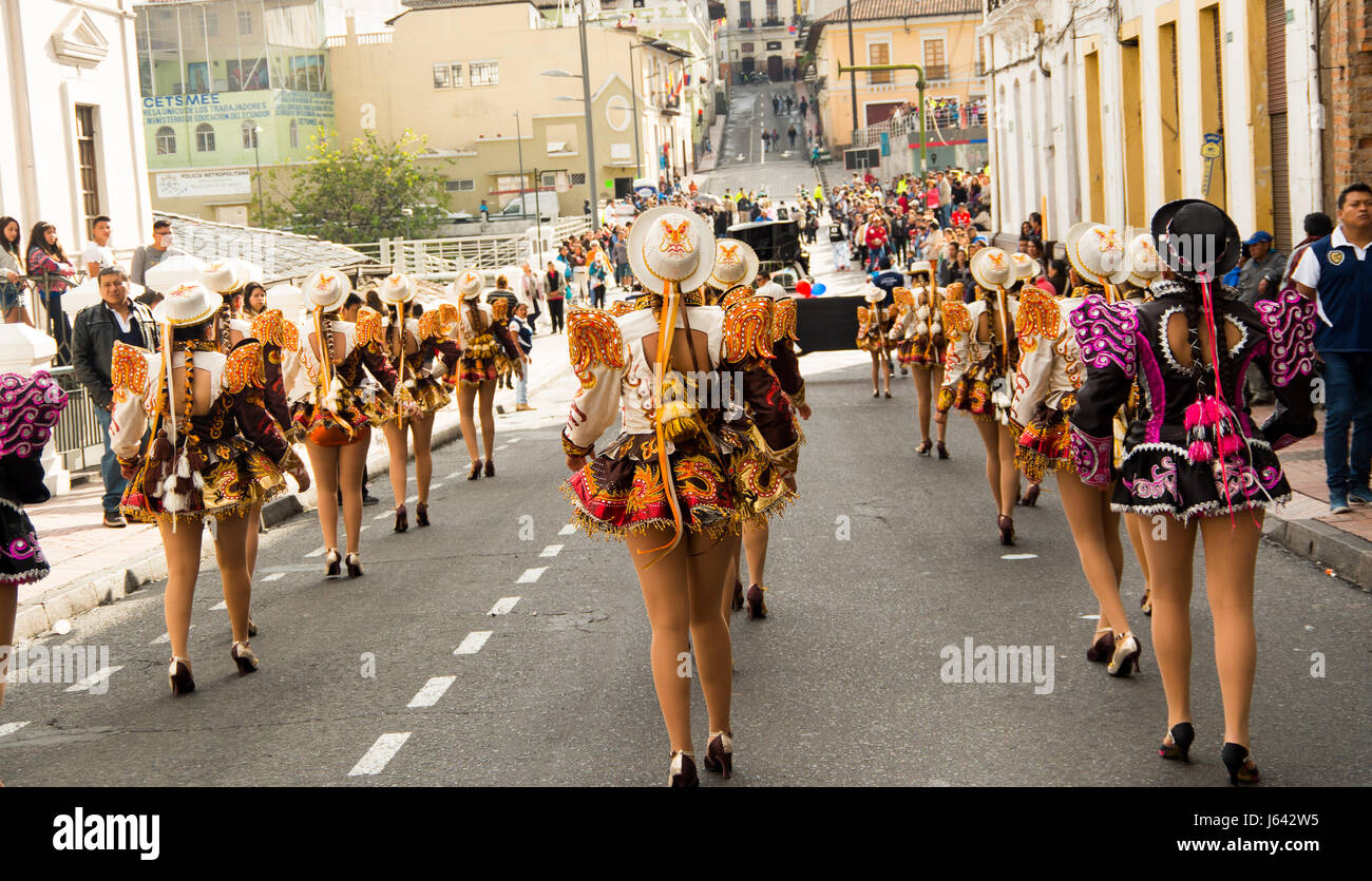 Quito, Ecuador - December 09, 2016: An unidentified people with ...