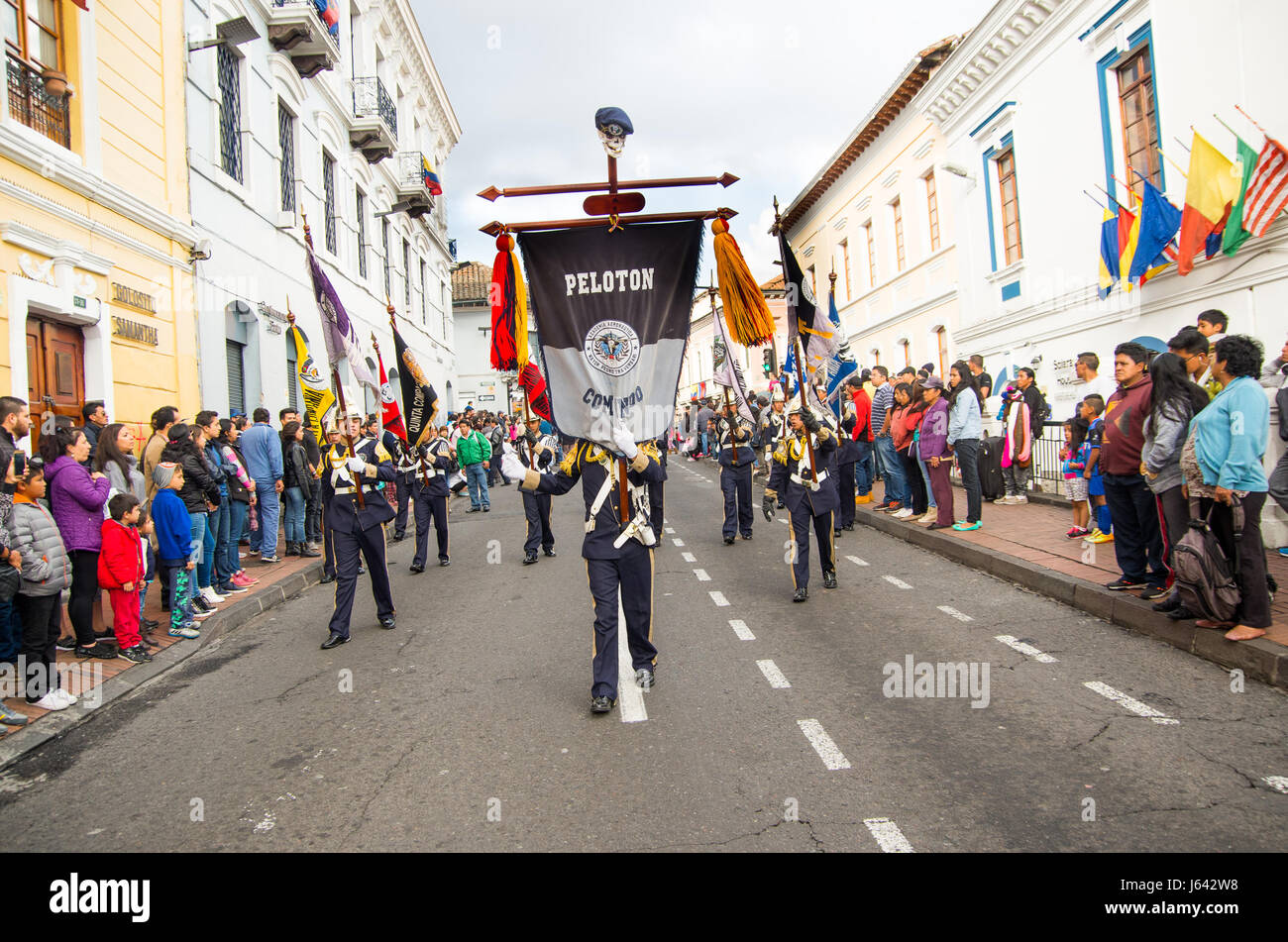 Quito, Ecuador - December 09, 2016: An unidentified Indigenous people ...