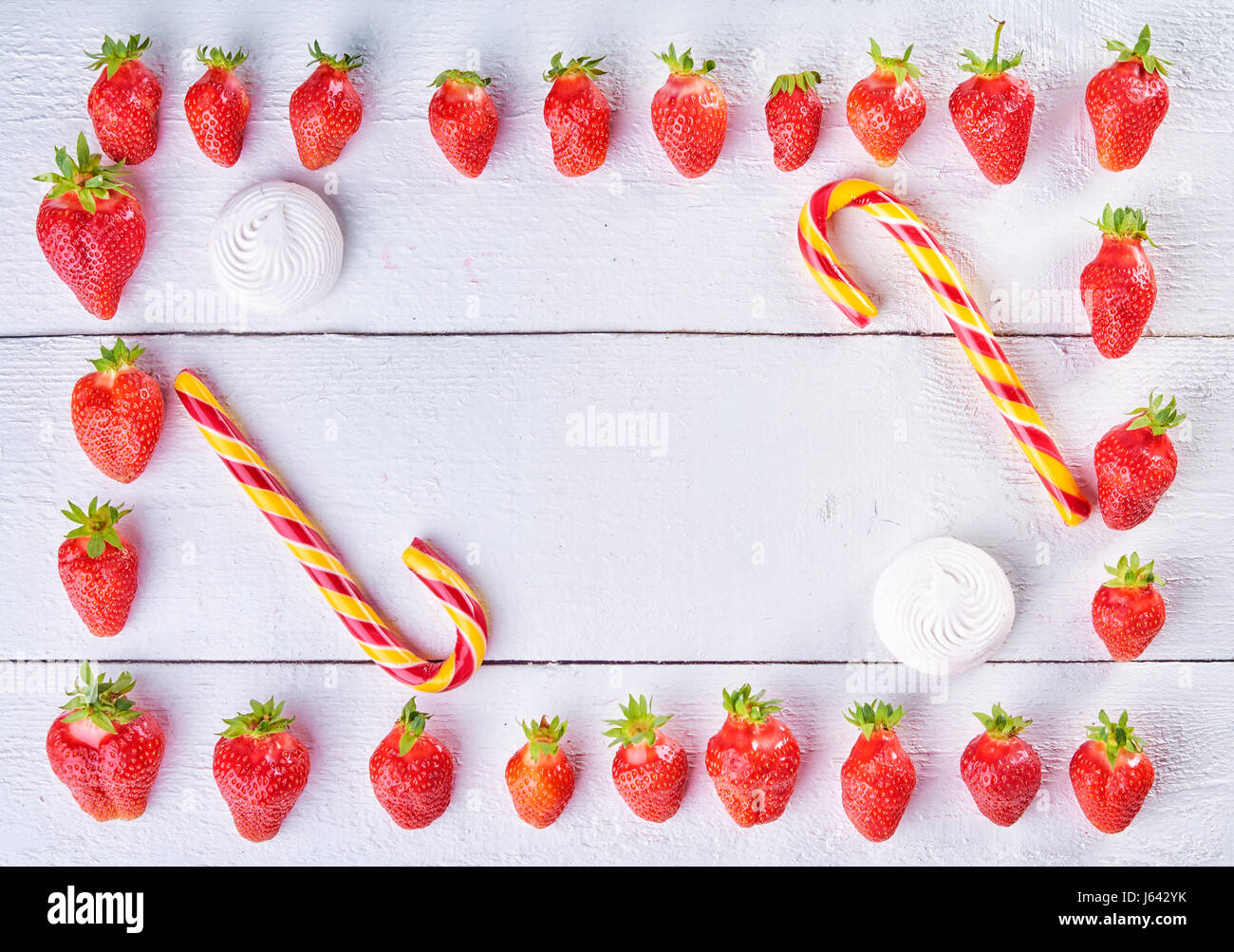 Sweet fruit mix of strawberry, caramel and marshmallows on wintage ...