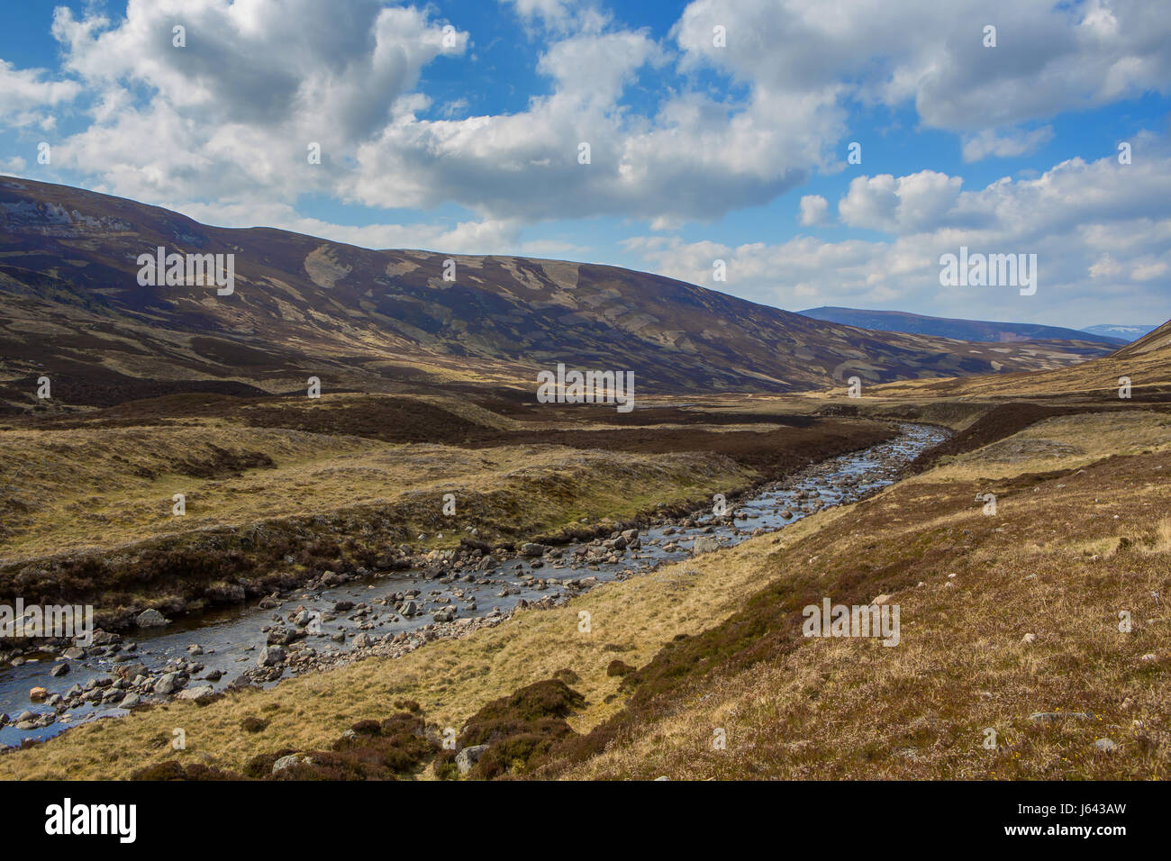 Callater Burn near Loch Callater beneath the mountain of Creag Nan ...
