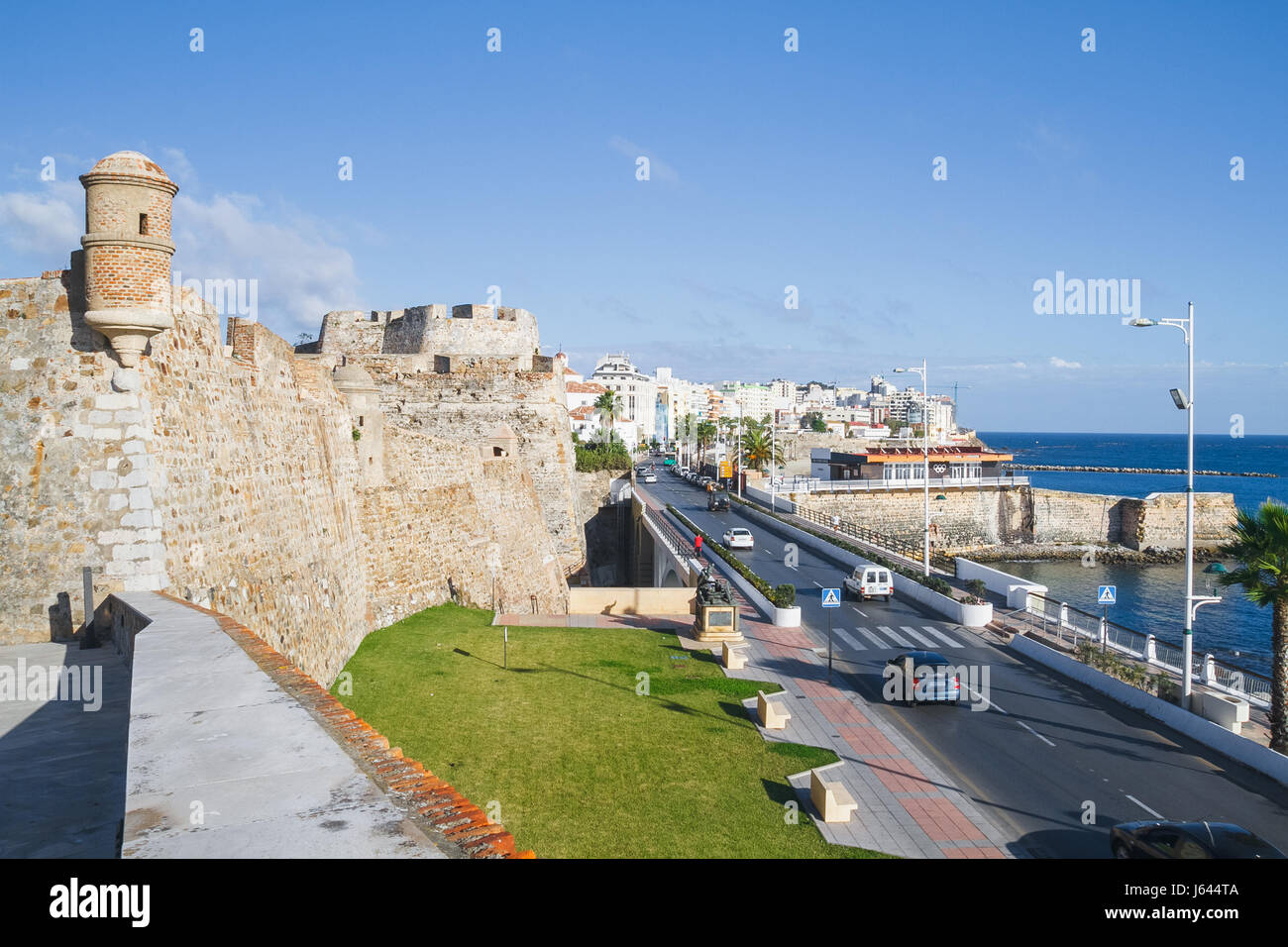 City view, Ceuta Spain, europe, 2013. Coat of arms of Ceuta. Nature ...