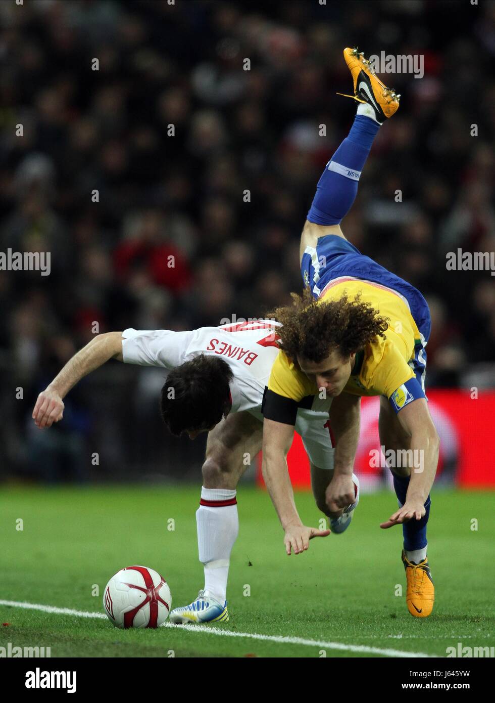 LEIGHTON BAINES & DAVID LUIZ ENGLAND V BRAZIL LONDON ENGLAND UK 06 ...