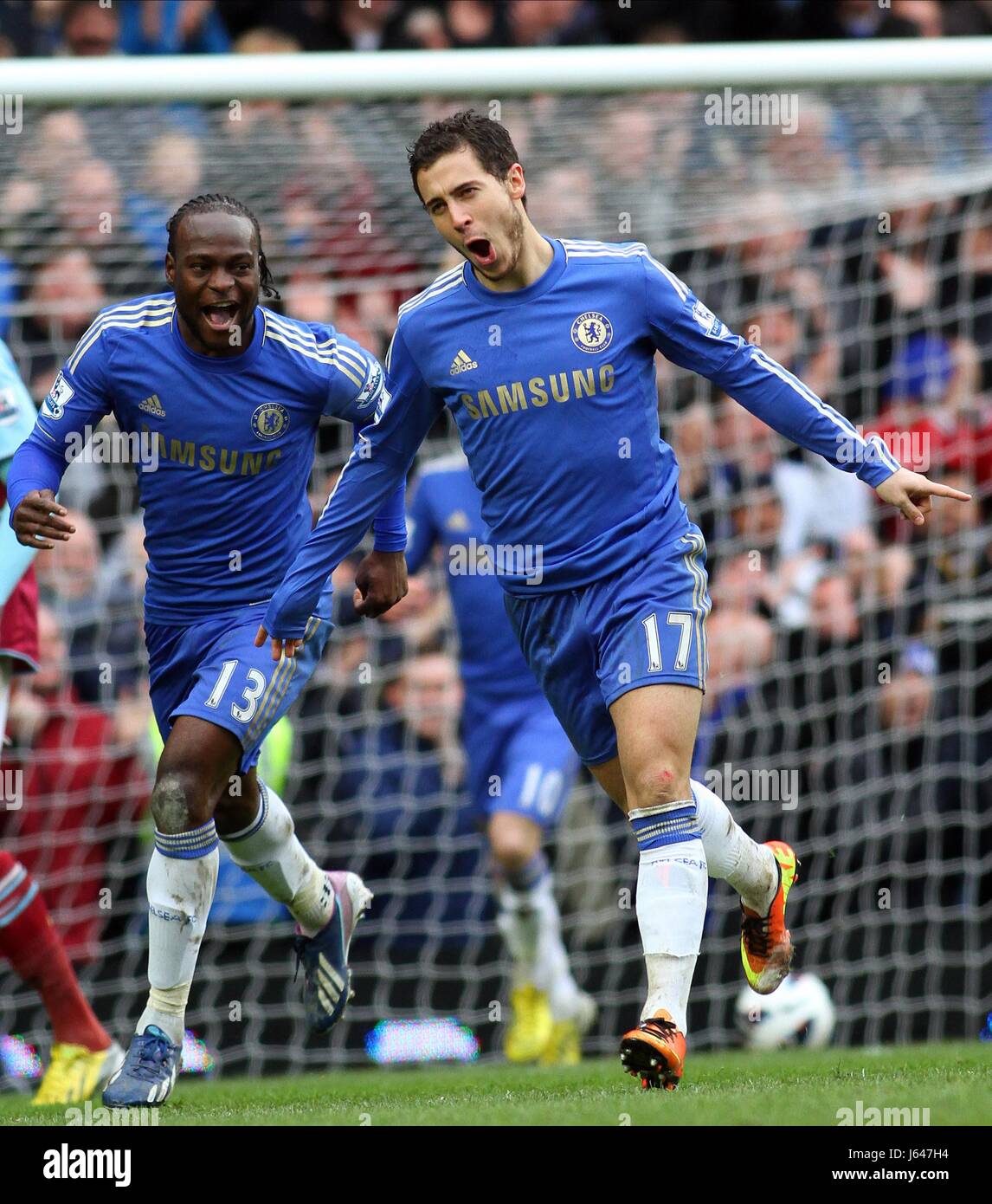 EDEN HAZARD CELEBRATES GOAL WI CHELSEA V WEST HAM UNITED STAMFORD ...