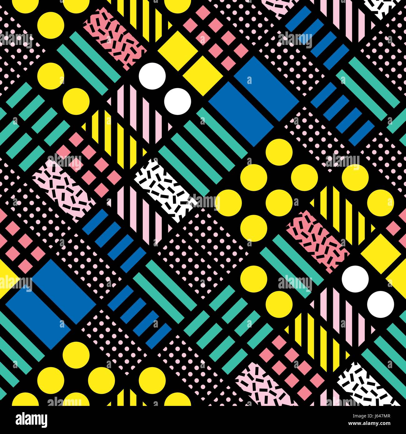 Decorative geometric shapes tiling. Multicolor trendy irregular pattern ...