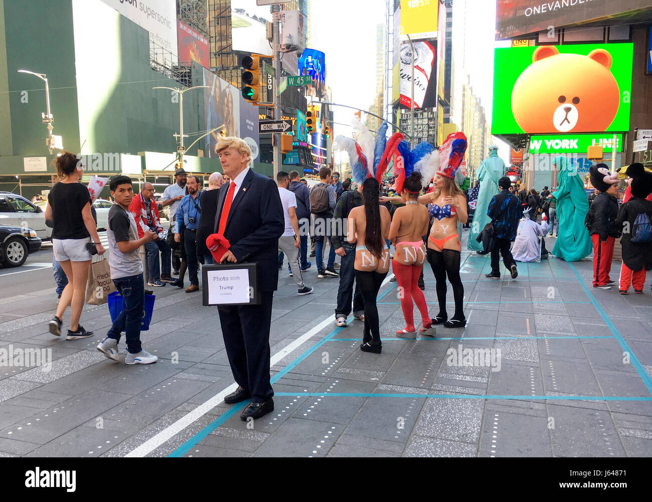 Fake Donald Trump on Time Square, NewYork Stock Photo - Alamy
