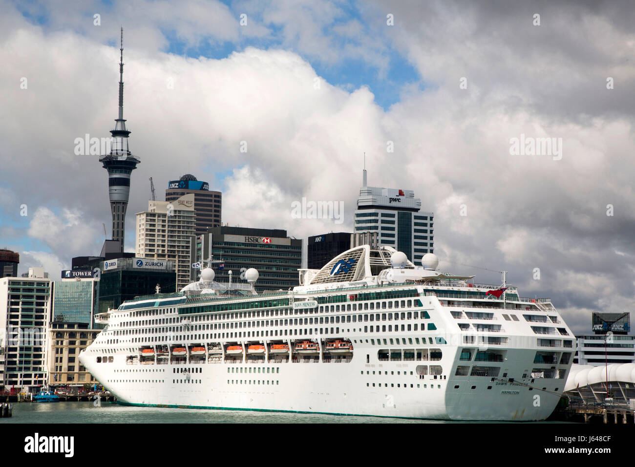 Auckland ferry terminal with ship, New Zealand Stock Photo - Alamy