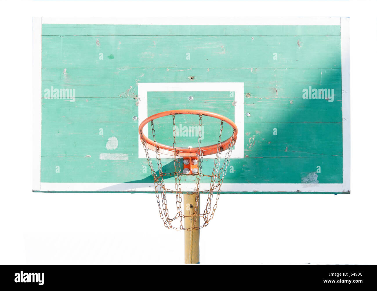 green basketball backboard isolated on white background Stock Photo - Alamy