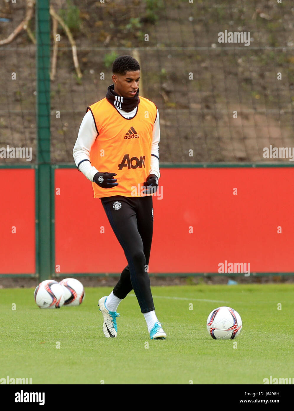 Manchester United's Marcus Rashford during a training session at the ...