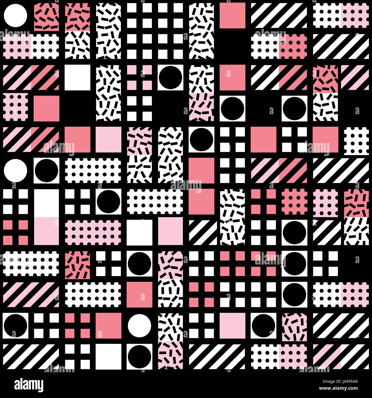 Decorative geometric shapes tiling. Monochrome trendy irregular pattern ...